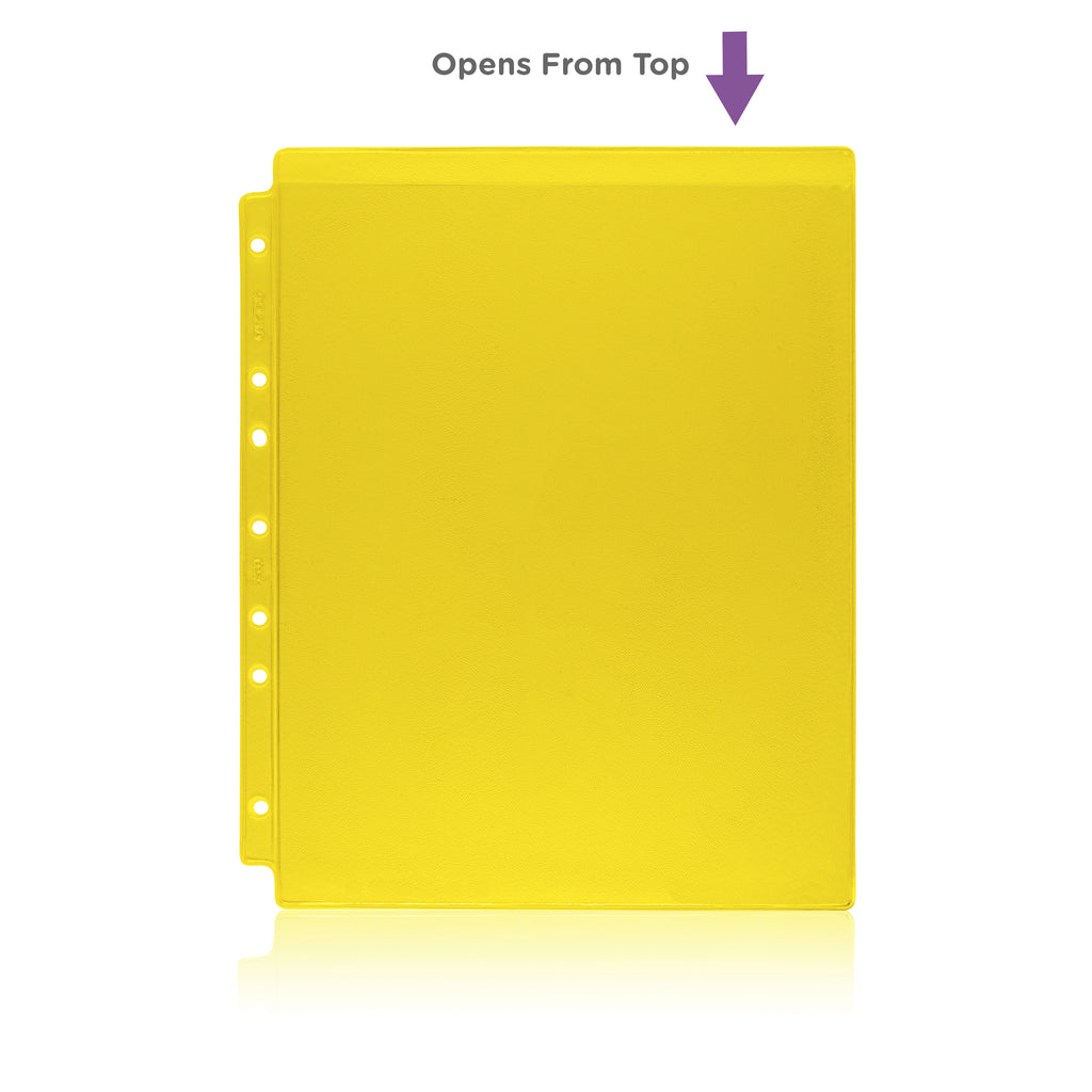 Yellow Sheet Protector for Side Opening Ring Binders | Carstens