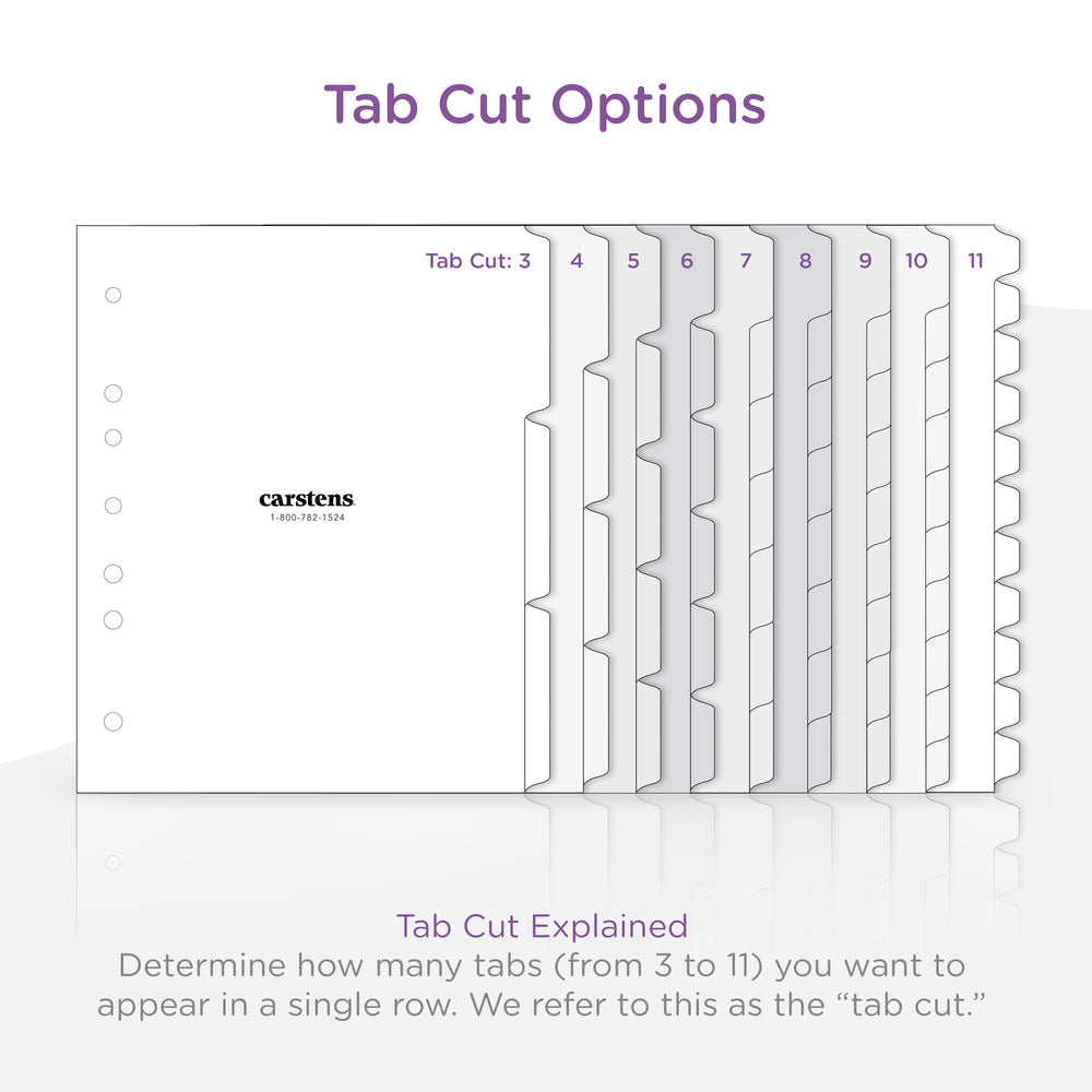 Custom Plastic Binder Tabs for Side Opening Ring Binders | Carstens