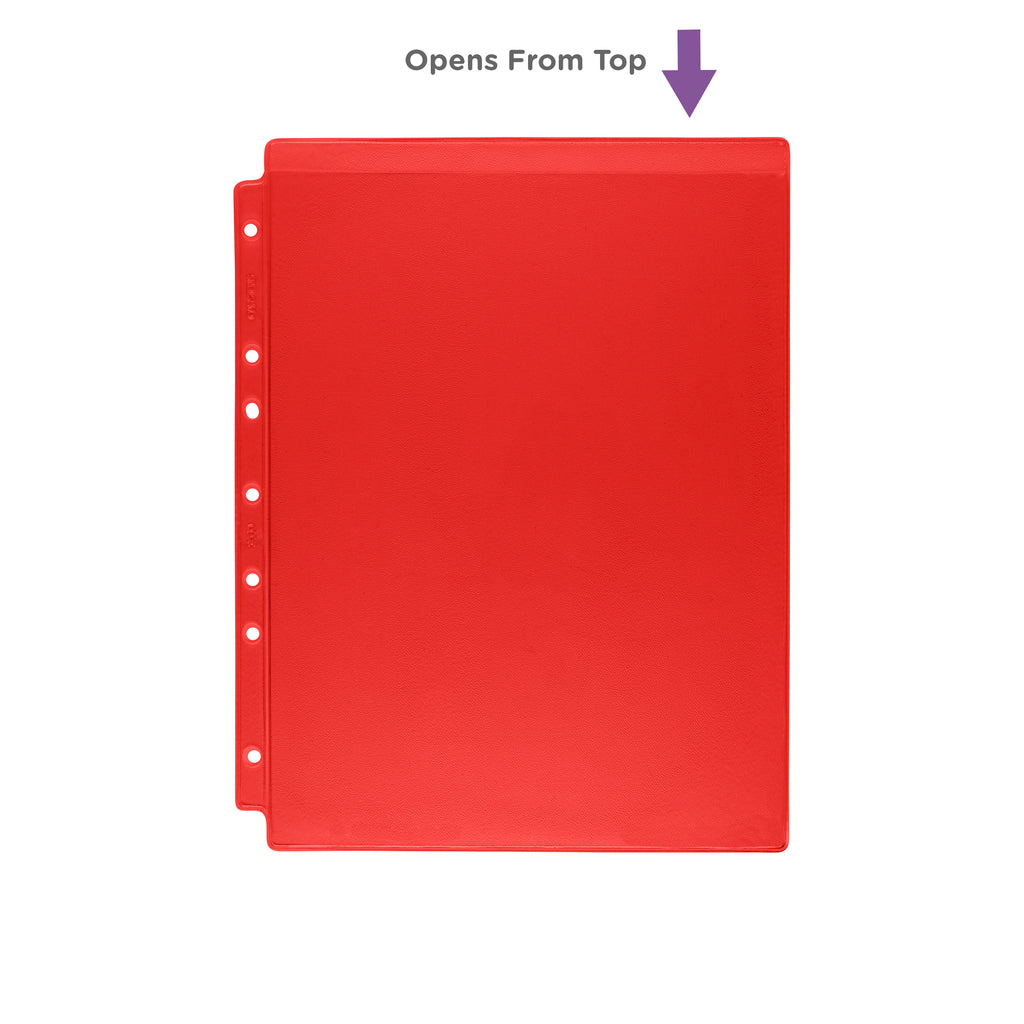 Red Sheet Protector for Side Opening Ring Binders | Carstens