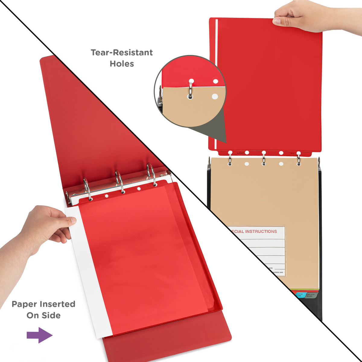 Red Sheet Protector for Top Opening Ring Binders | Carstens