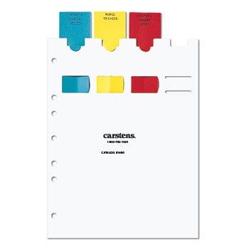 Pull Tab Alert Sheets for Side Opening Ring Binders | Carstens