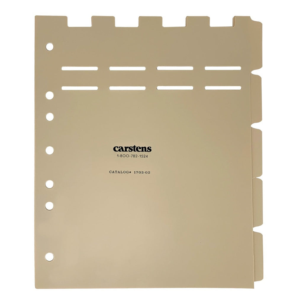 Divider Sets for Side Opening Binders with Pull Tab Sheets | Carstens