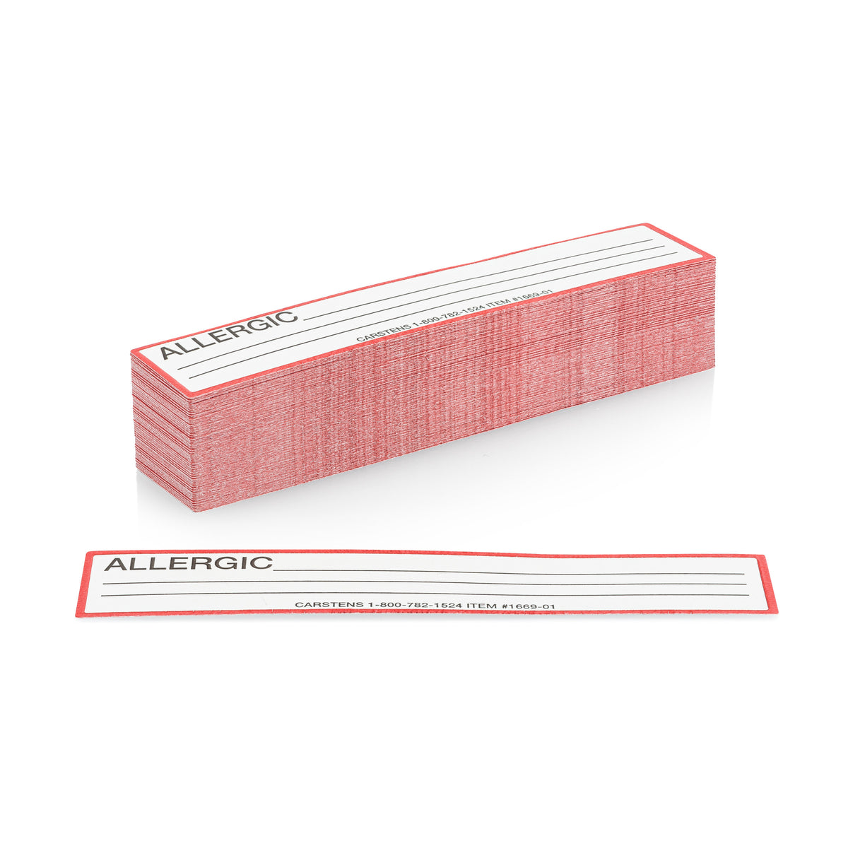 Allergic Card for Medical Charts | Carstens