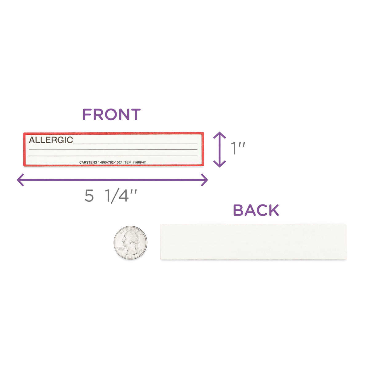 Allergic Card for Medical Charts | Carstens